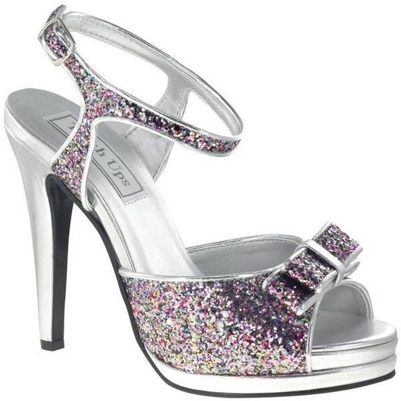 Touch Ups | Shoes | Multi Colored Glitter Platform Heels | Poshmark